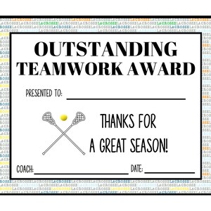 Lacrosse Award Certificates - Etsy