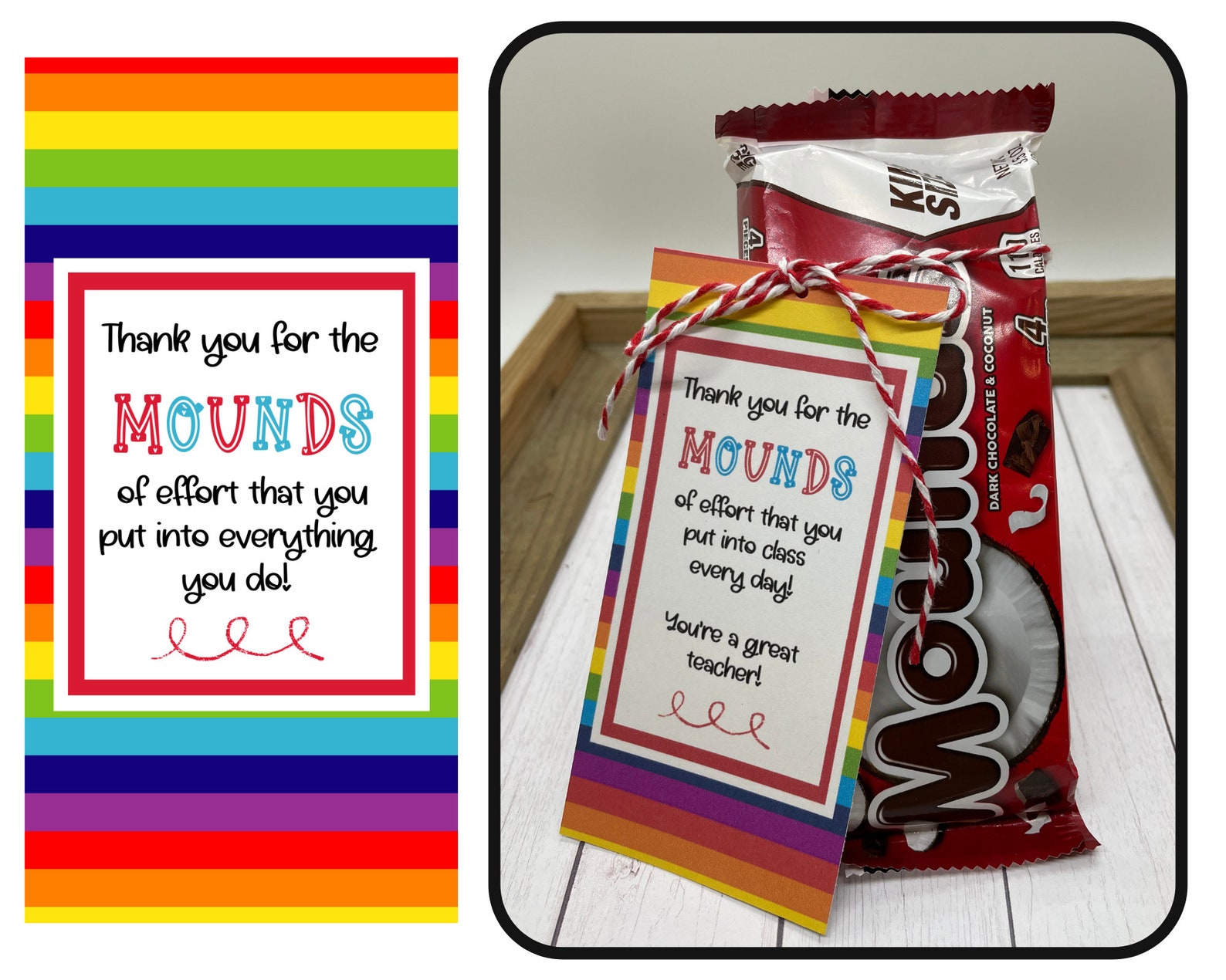 Mounds Candy Printable Tags Thank You Candy Tags Thank You | Etsy