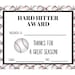 End of Season Baseball Award Certificates | 45+ Baseball - Etsy