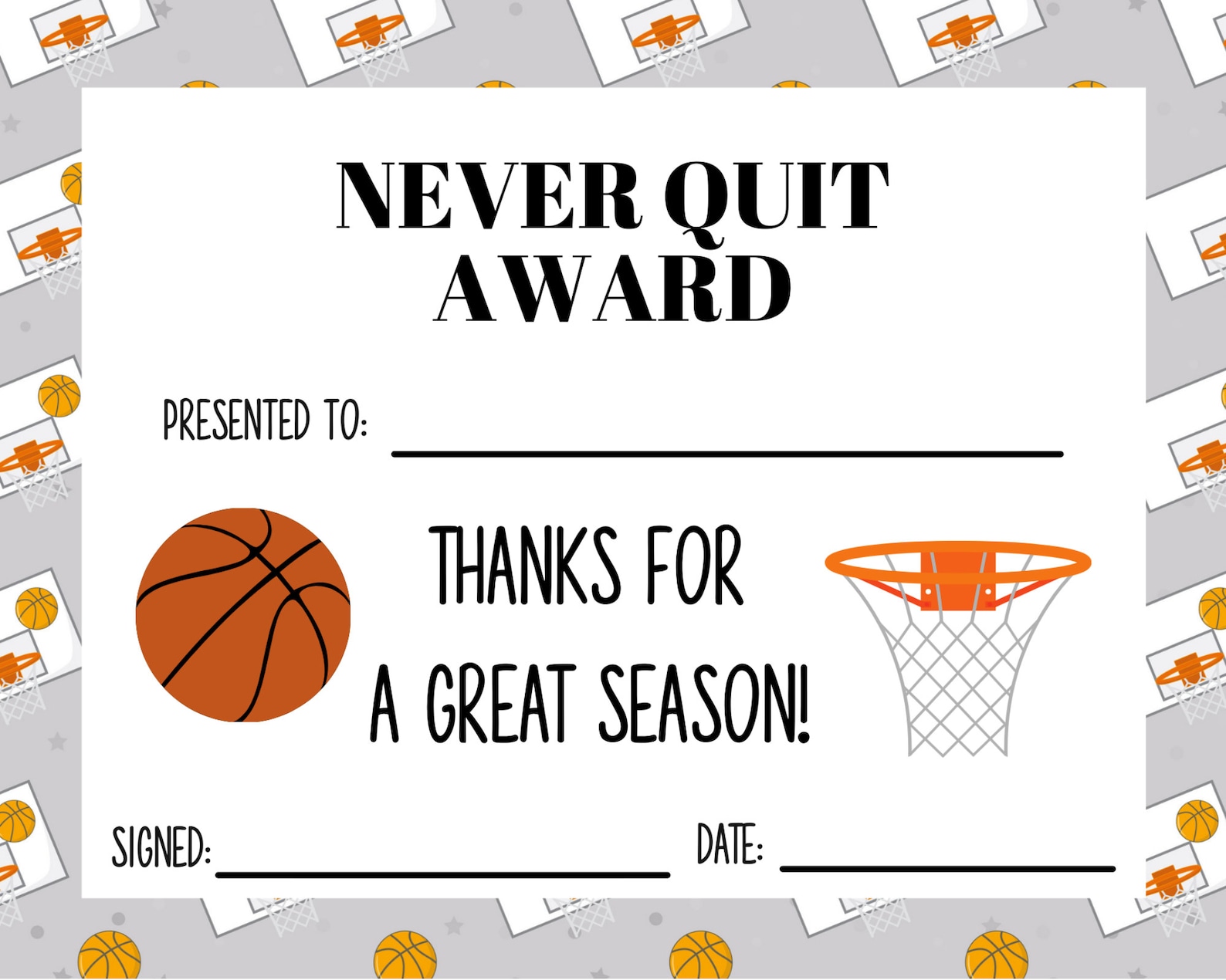 End of Season Basketball Award Certificates | 30+ Basketball ...