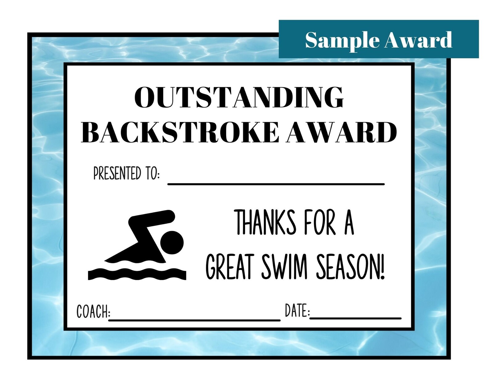 End of Season Swim Team Award Certificates 35 Swimming Awards for End ...