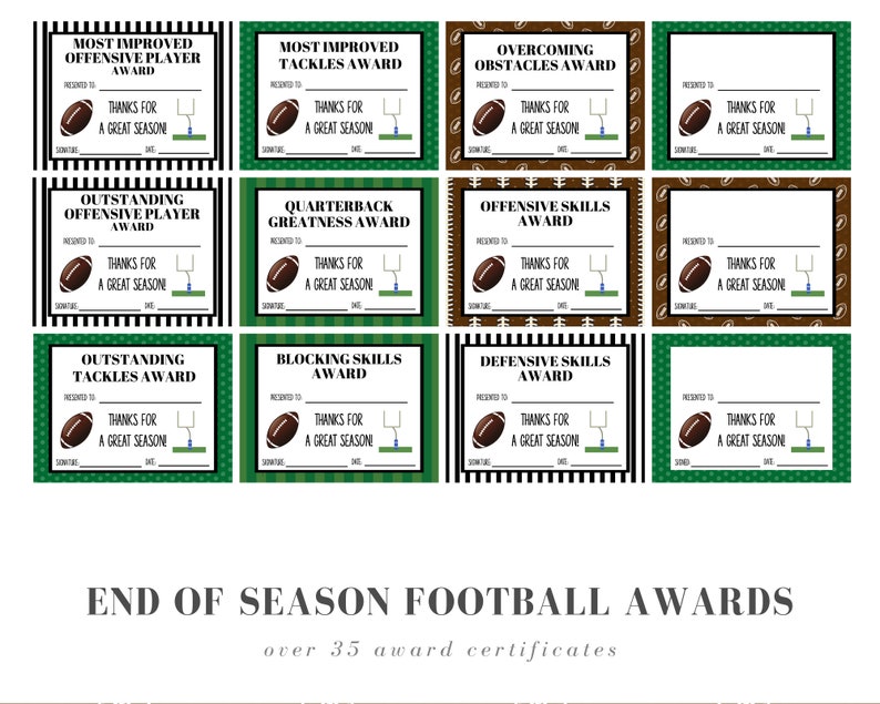 End of Season Football Award Certificates | 30+ Football Certificates ...
