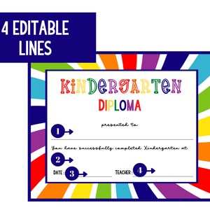 Kindergarten Diploma Printable - Etsy