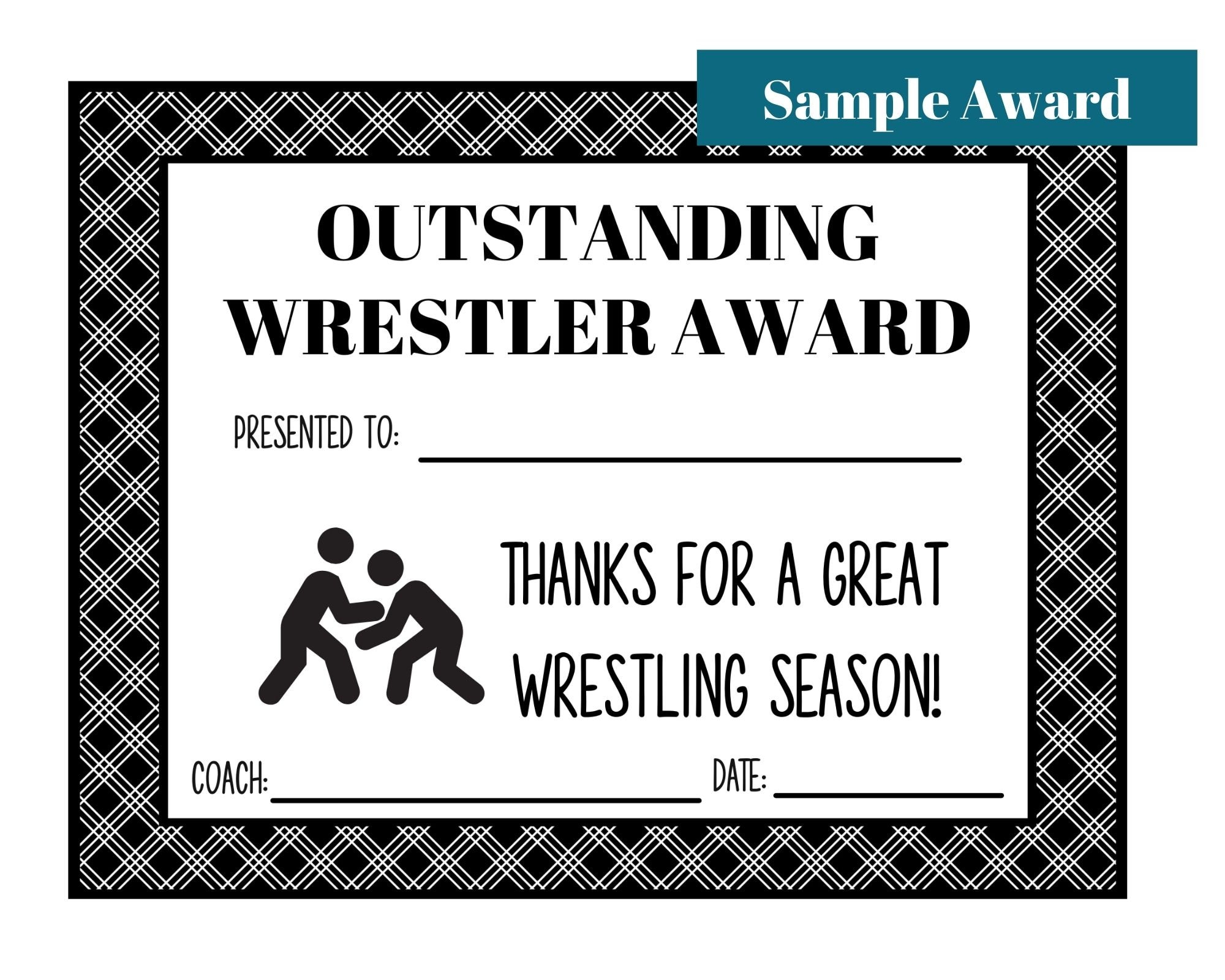 End of Season Wrestling Award Certificates | 30 Wrestling Awards for ...