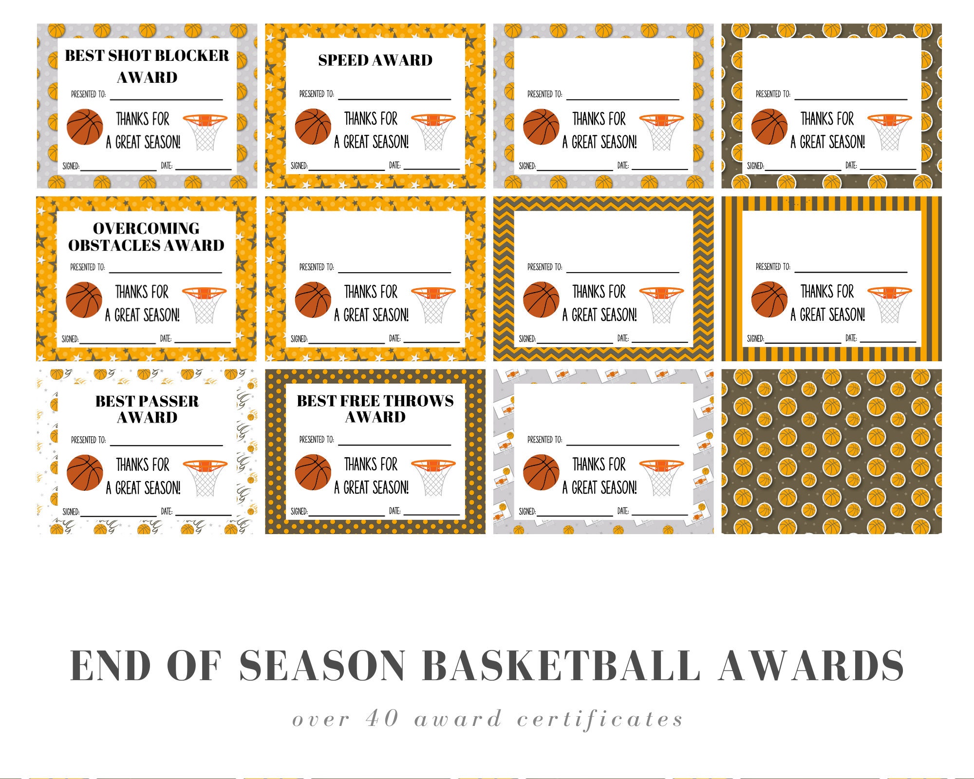 End of Season Basketball Award Certificates | 30+ Basketball ...