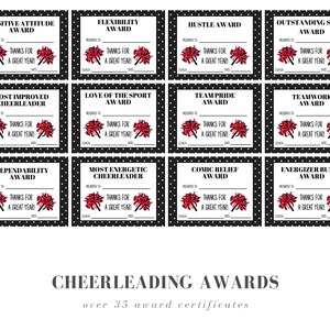 Cheerleading Award Certificates | Black and Red Pom Poms - Etsy