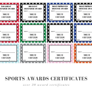 Sports Award Certificates - Etsy