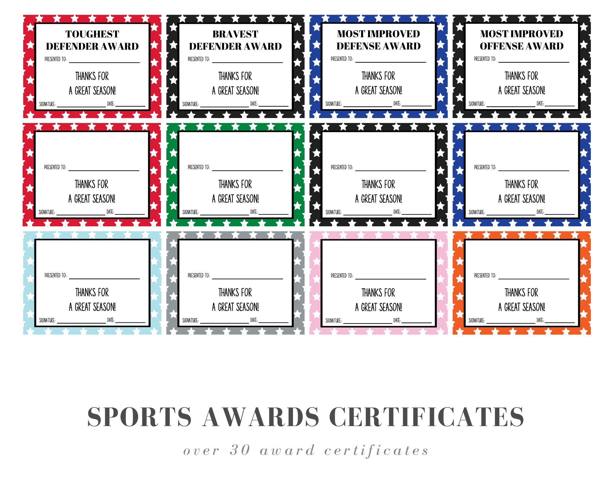 Sports Award Certificates - Etsy