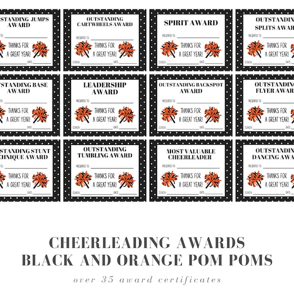 Cheerleading Superlative Certificates - Etsy