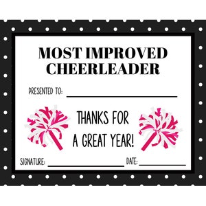 Cheerleading Award Certificates | Cheer Award Certificates - Etsy