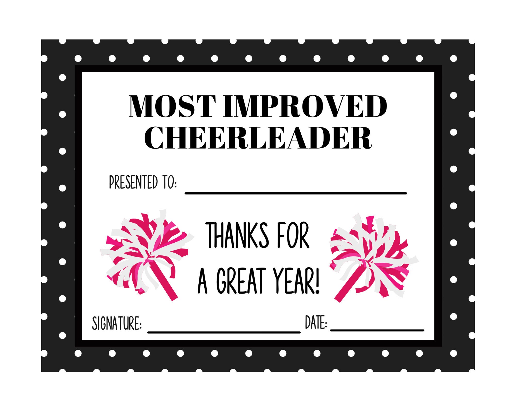 Cheerleading Award Certificates | Cheer Award Certificates - Etsy
