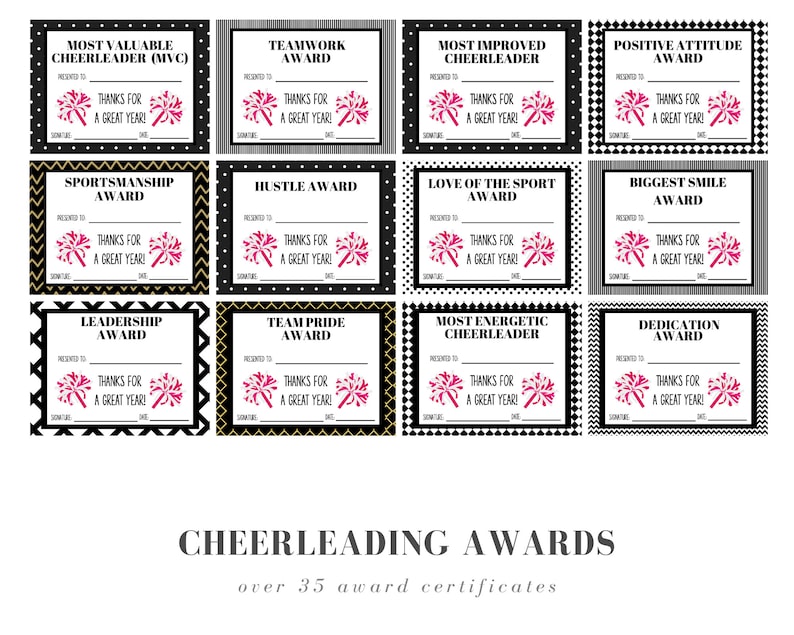 Cheerleading Award Certificates | Cheer Award Certificates - Etsy