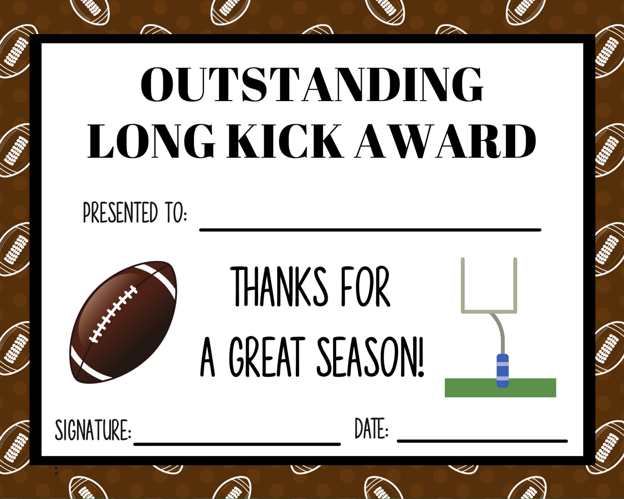 End of Season Football Award Certificates | 30+ Football Certificates ...