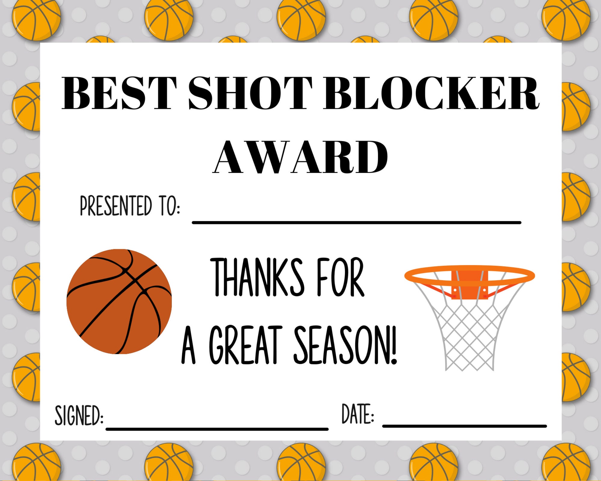 End of Season Basketball Award Certificates | 30+ Basketball ...