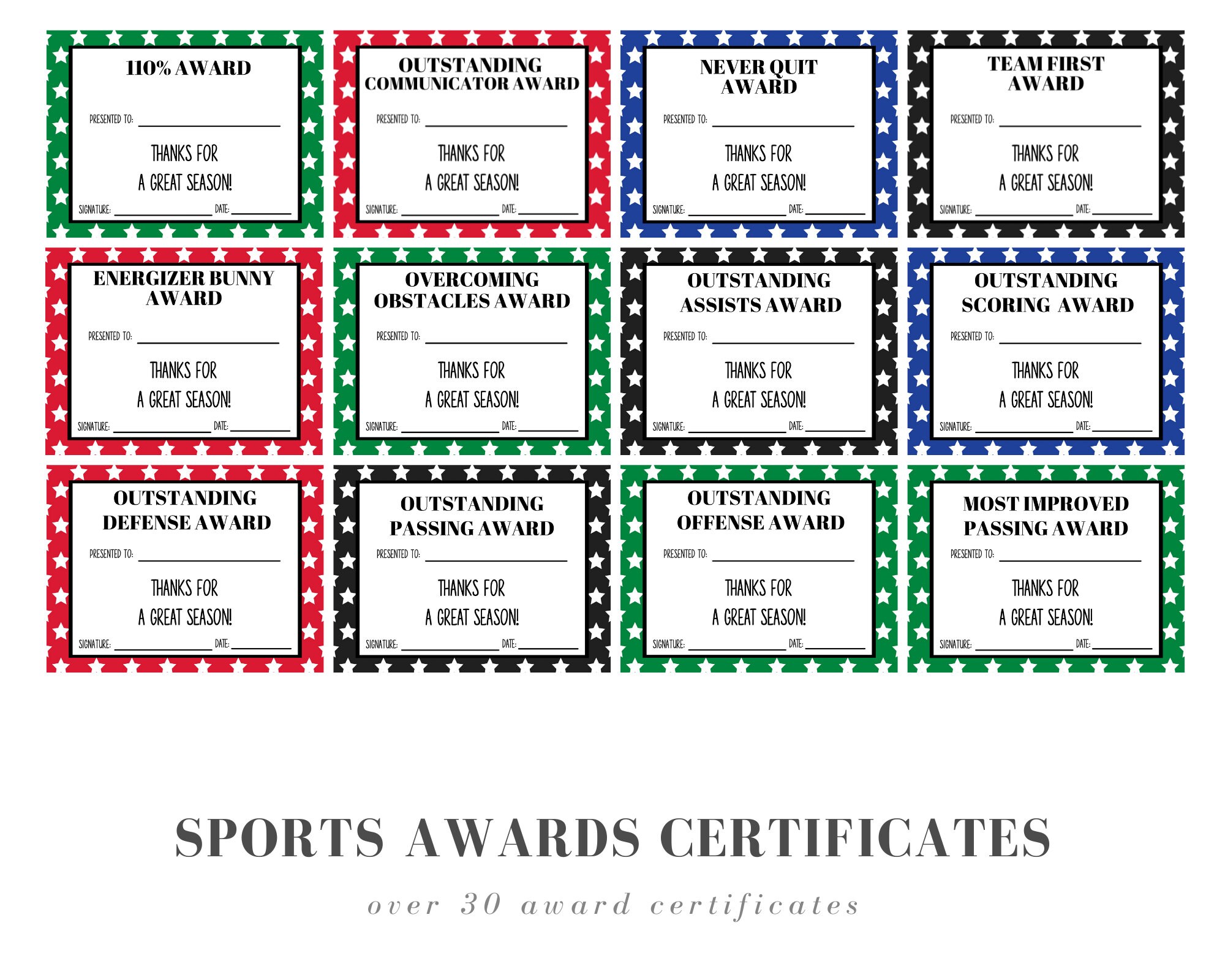 Sports Award Certificates - Etsy