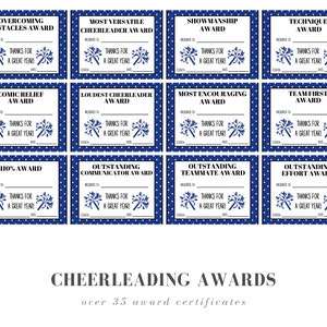 Cheerleading Award Certificates | Royal Blue Pom Poms - Etsy