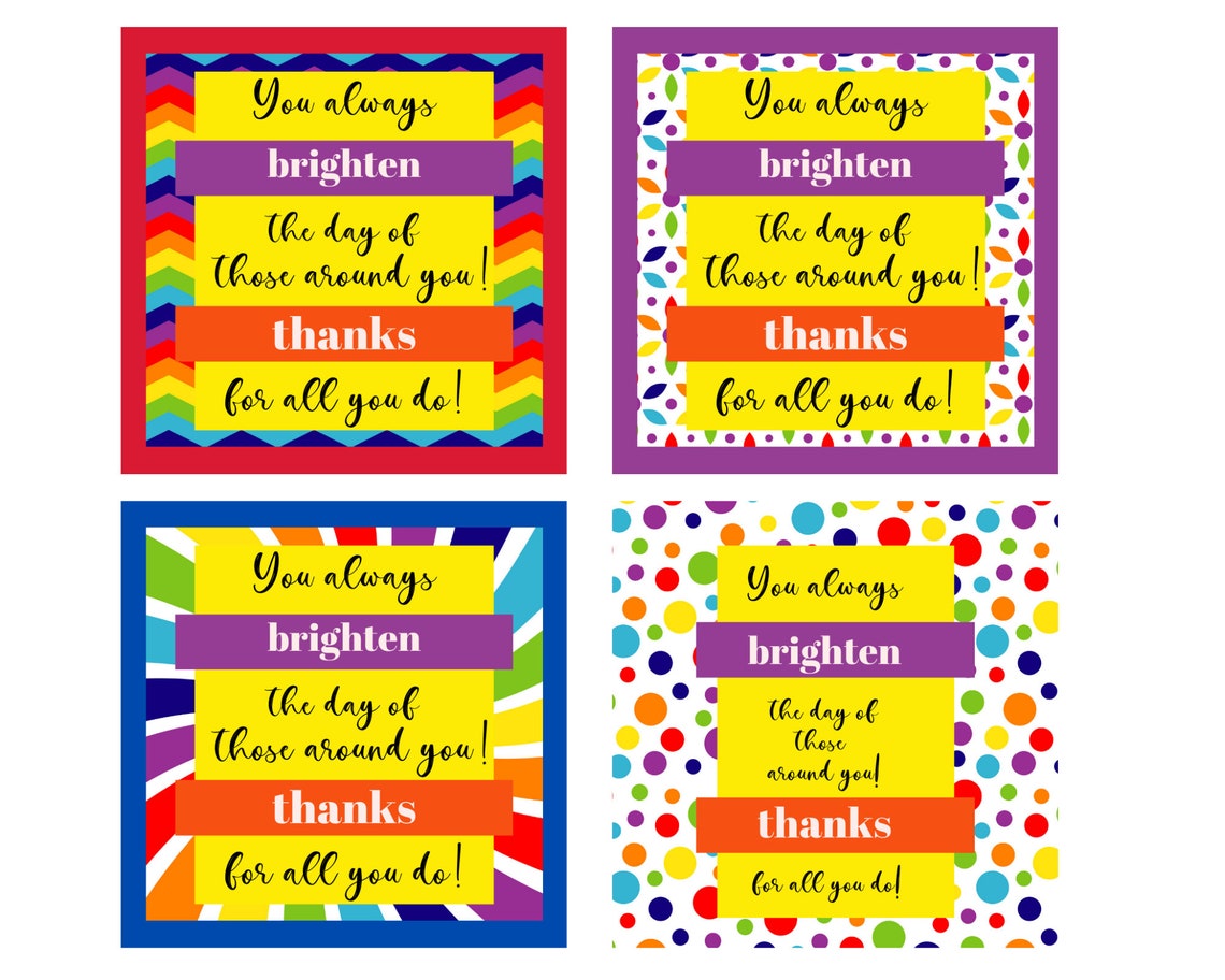 Skittles Candy Printable Tags Thank You Candy Tags Thank | Etsy
