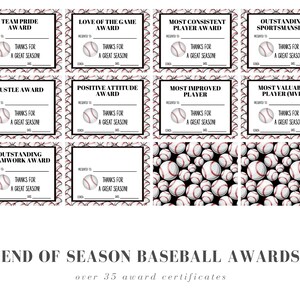End of Season Baseball Award Certificates | 45+ Baseball - Etsy