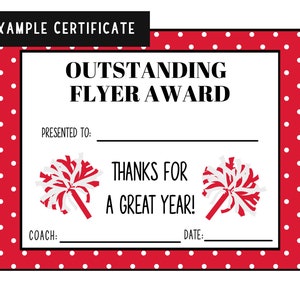 Cheerleading Award Certificates Red Pom Poms - Etsy