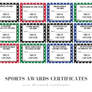 Sports Award Certificates - Etsy
