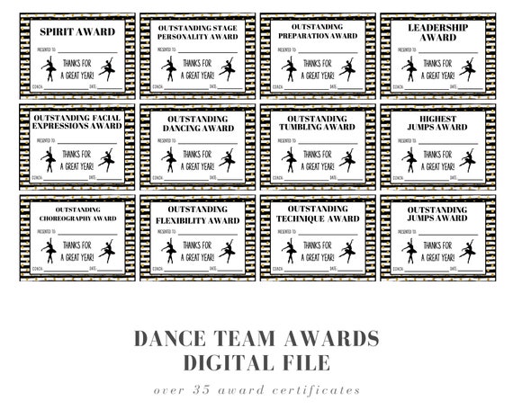 Dance Award Certificates End Of Season Dance Team Etsy dance-award-certificates-end-of-season-dance-team-etsy