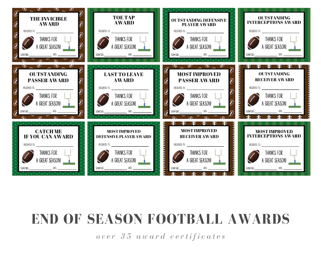 End of Season Football Award Certificates | 30+ Football Certificates ...