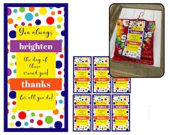 Thank You Candy Tags | Etsy
