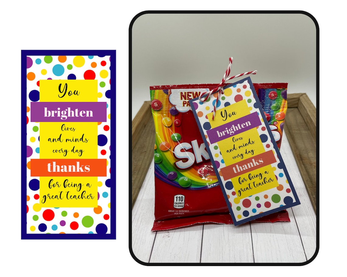 Editable Skittles Appreciation Printables Candy Tags Thank - Etsy