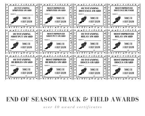 Editable End of Season Track and Field Award Certificates of | Etsy