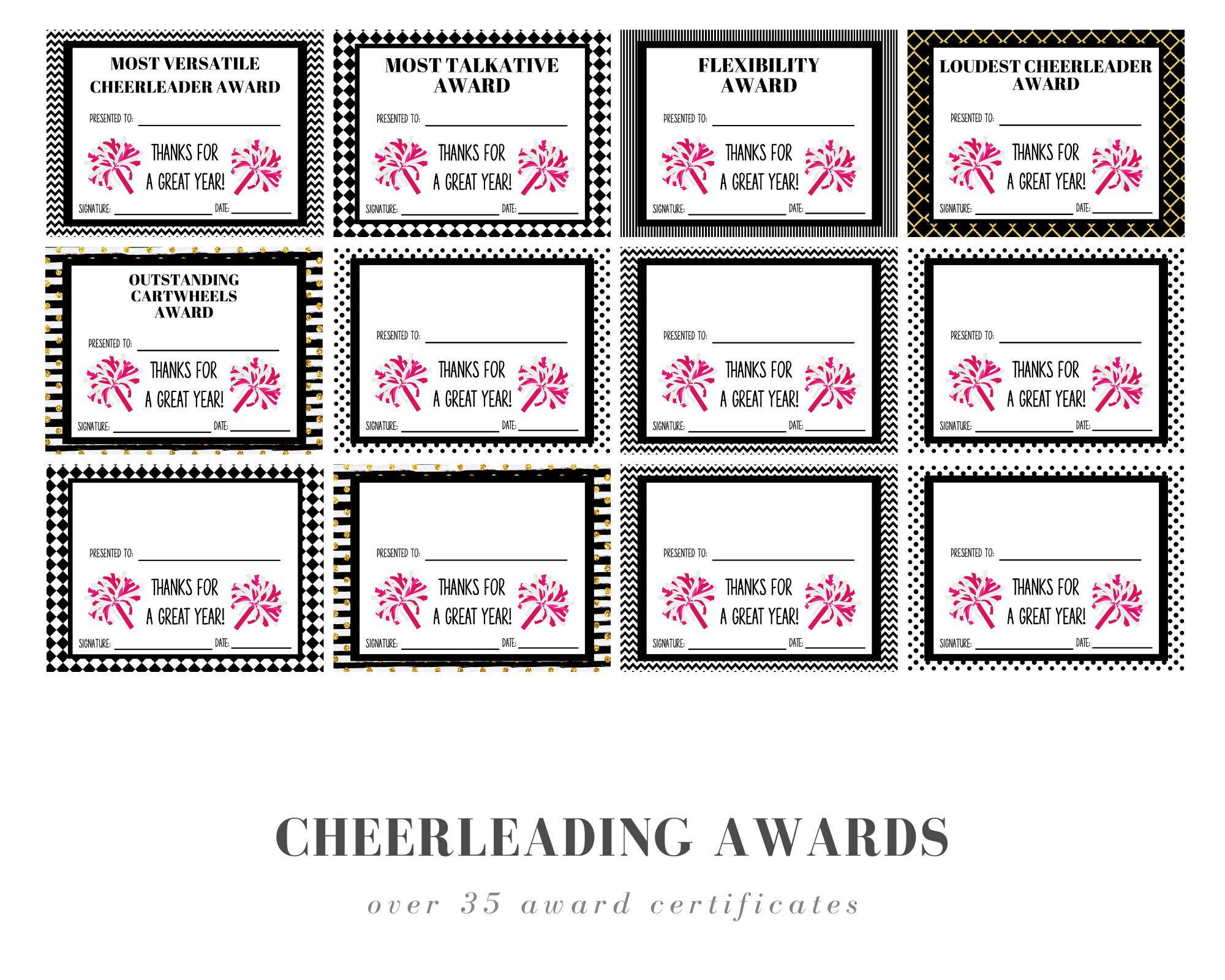 Cheerleading Award Certificates Cheer Award Certificates - Etsy Australia