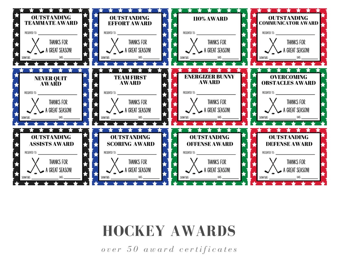 Hockey Award Certificates - Etsy