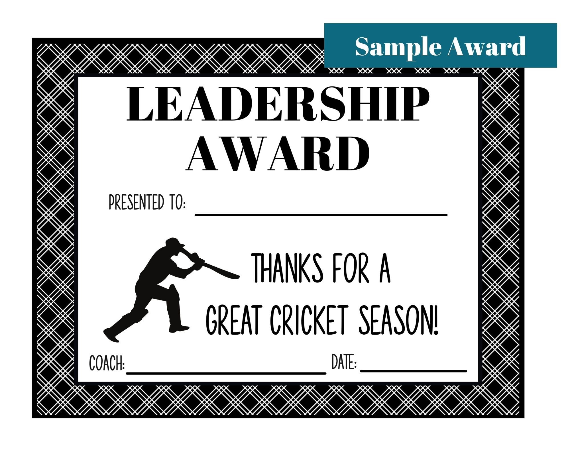End of Season Cricket Award Certificates | 35 Cricket Awards for End of ...