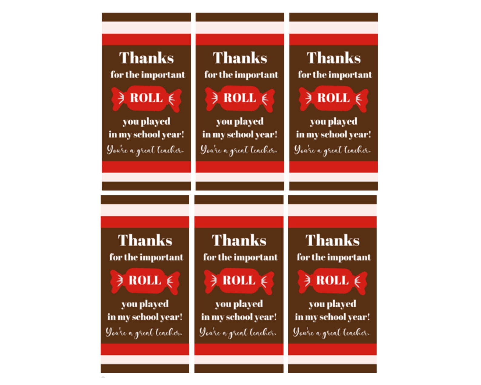 Editable Tootsie Roll Candy Printable Tags Thank You Candy | Etsy