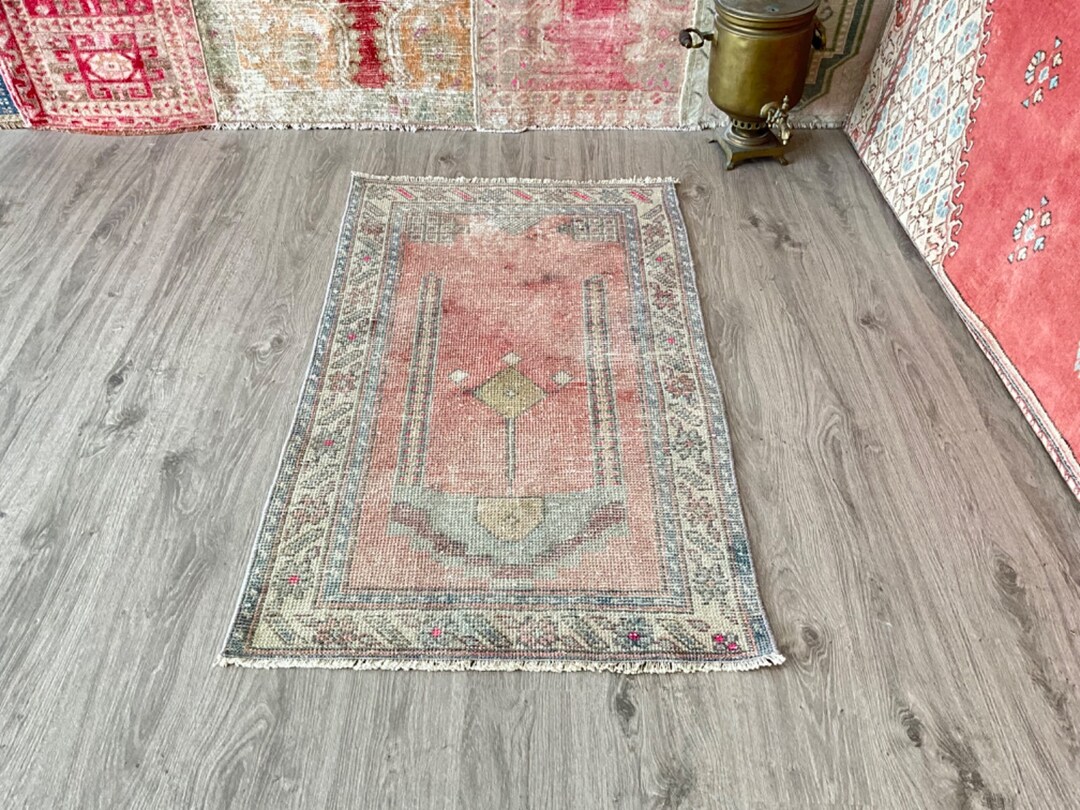 2x4 Red Door Mat, Handmade Rug, Oriental Rug, Mini Rug, Small Area Rug ...