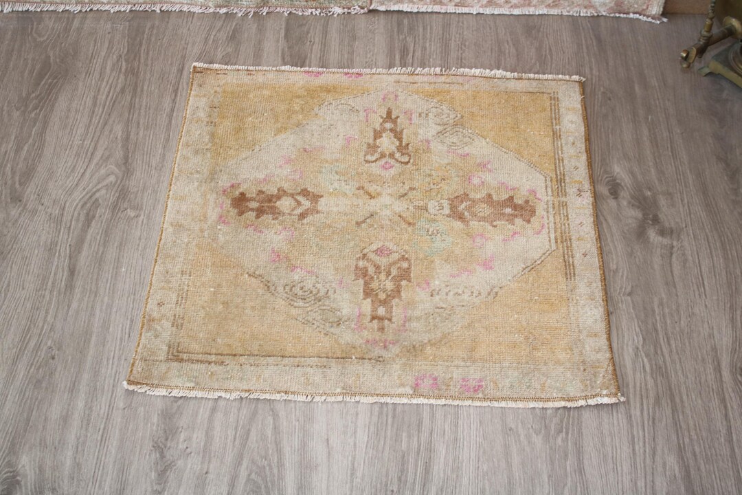 2x2 Square Door Mat, Handmade Rug, Oriental Rug, Kitchen Rug, Bohemian ...