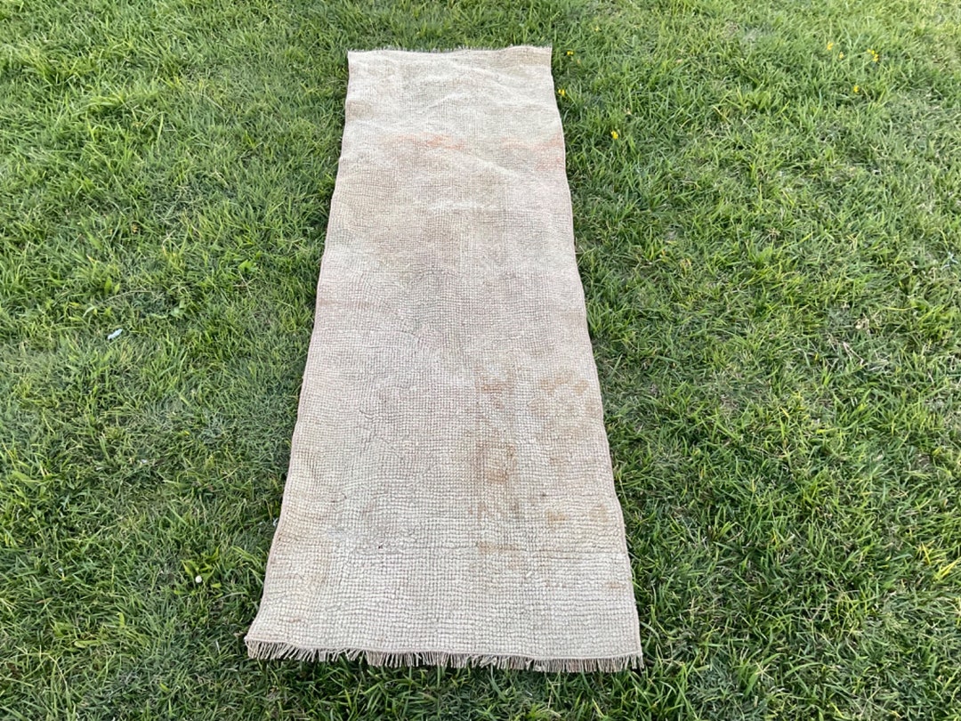 2x6 Natural Runner Rug, Faded Rug, Turkısh Runner Rug, 2x6 Oushak Rug ...