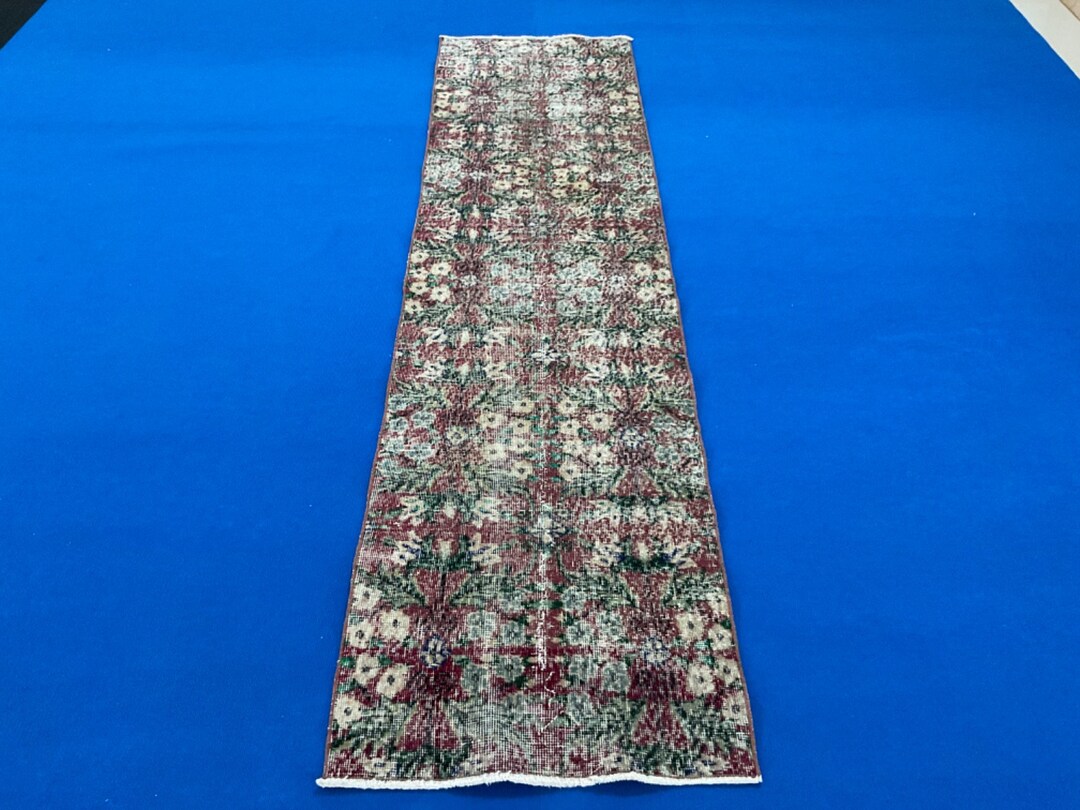 2x9 Red Runner Rug, Handmade Rug, Kitchen Rug, Bedroom Rug, Home Decor ...