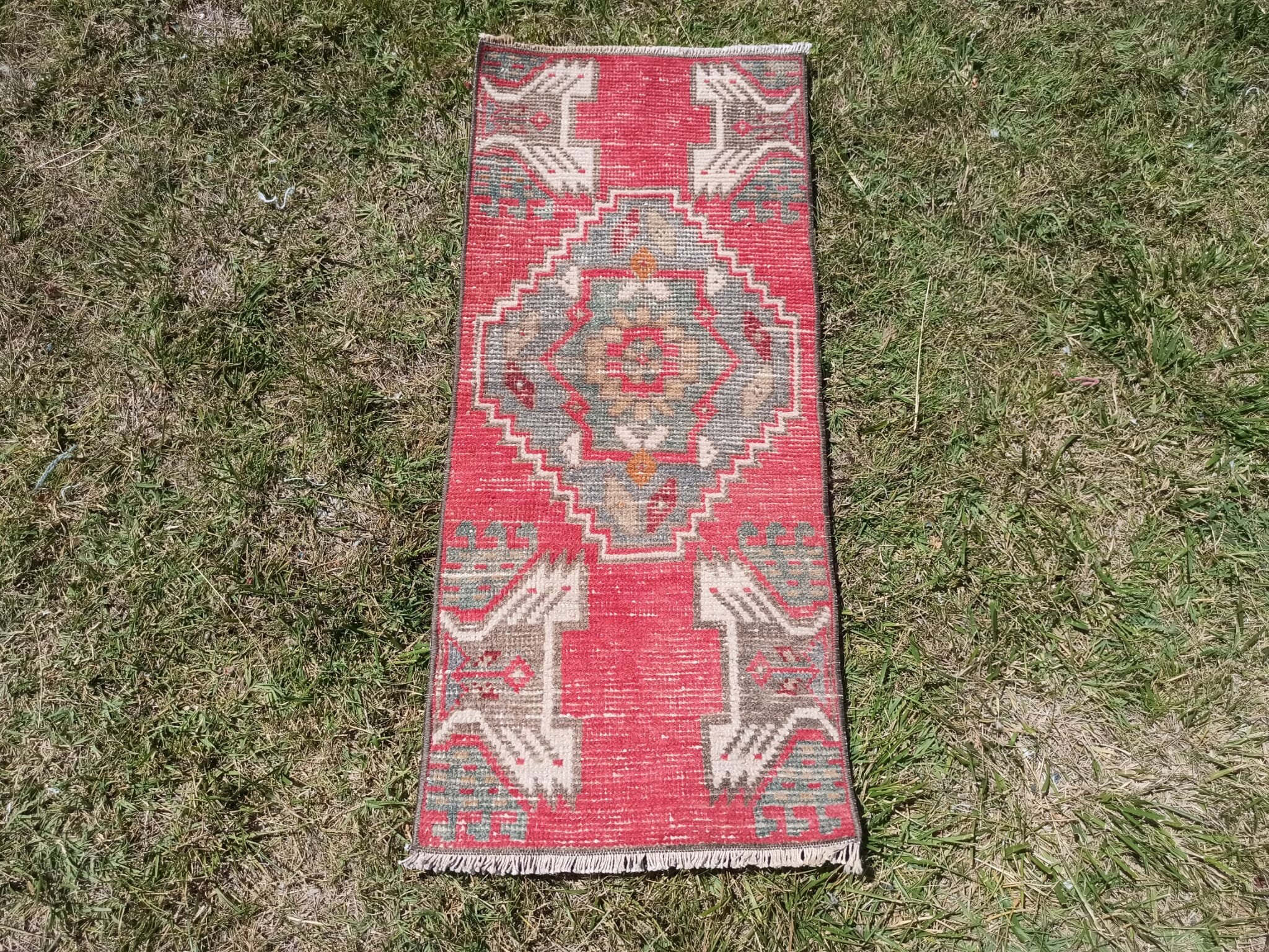 Red Small Rug Small Vintage Rug 1.3x2.9 Small Area Rug | Etsy