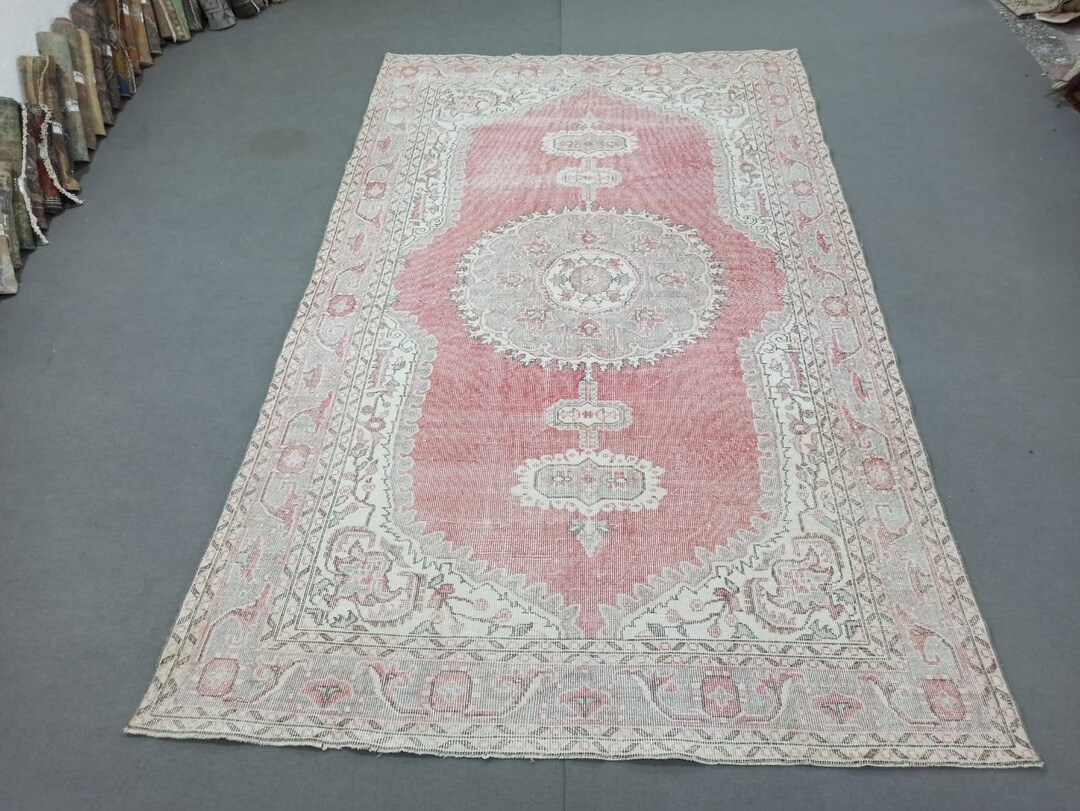 Turkish Handmade Pink Carpet/ Wool and Cotton Rugs /boho - Etsy
