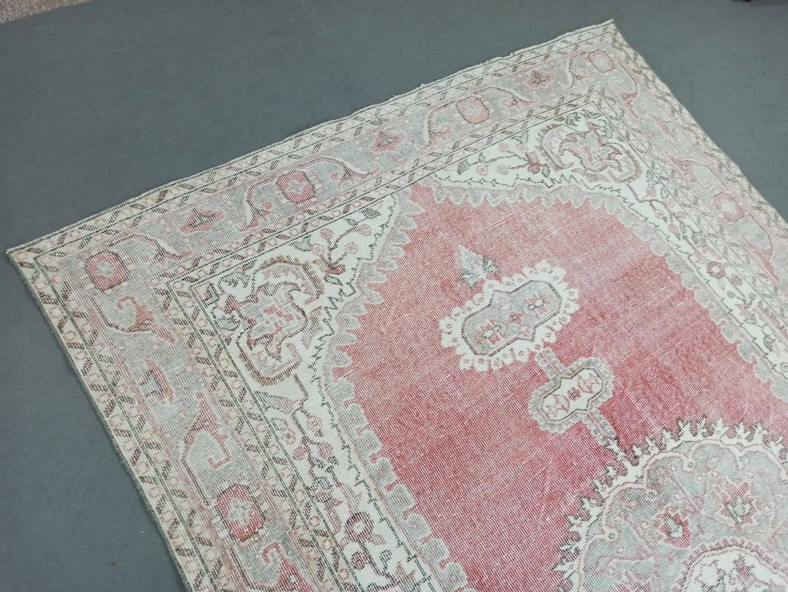 Turkish Handmade Pink Carpet/ Wool and Cotton Rugs /boho - Etsy