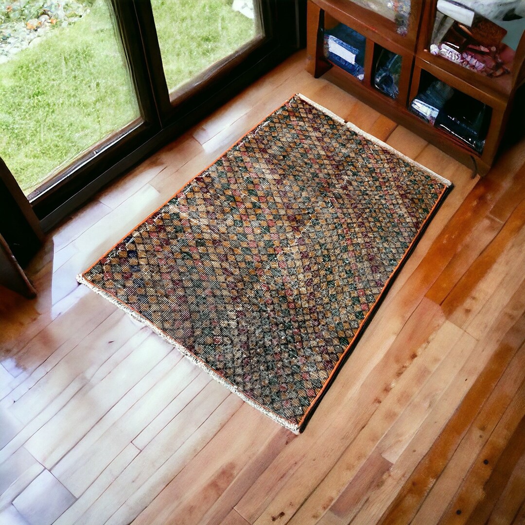 2x4 Polka Dot Rug, Handmade Rug, Oriental Rug, Home Decor Rug, Vintage ...