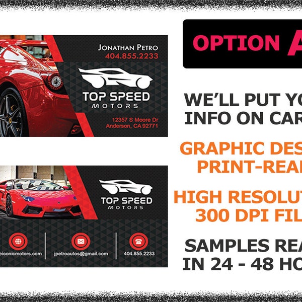 Car Dealership Business Cards - Etsy