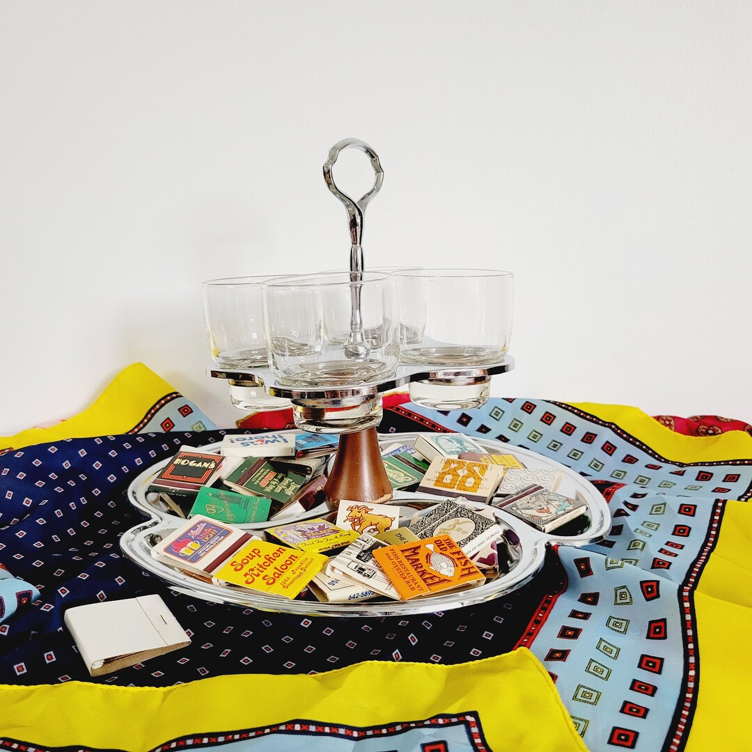 Mid Century Dinner Party Serving Set. Rotating Snack Tray for ...