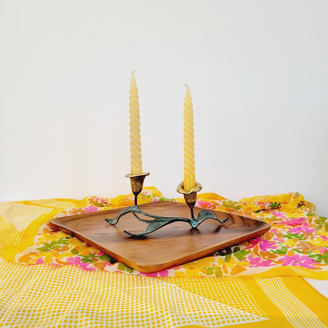 Patina Wrought Iron Calla Lily Candleholders. Two-pronged - Etsy