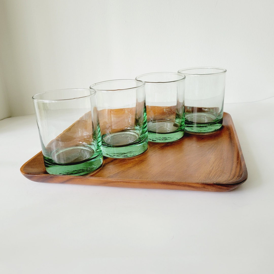 4 Mint Green Weighted Bottom Rocks Glasses. Classic Old Fashioned ...