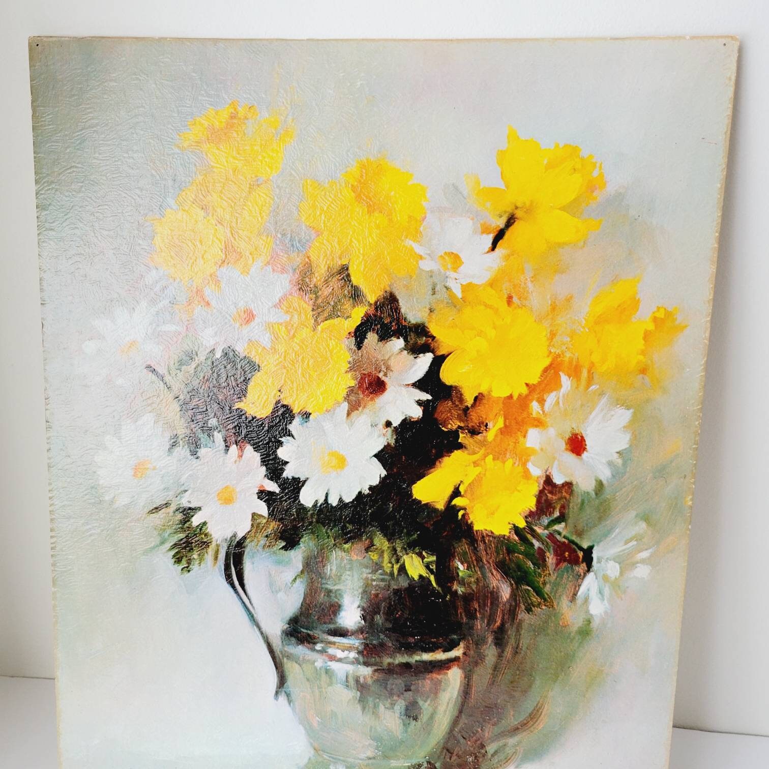 Vintage Still Life Rudolph Colao Daisies Art Print. Unframed Textured ...