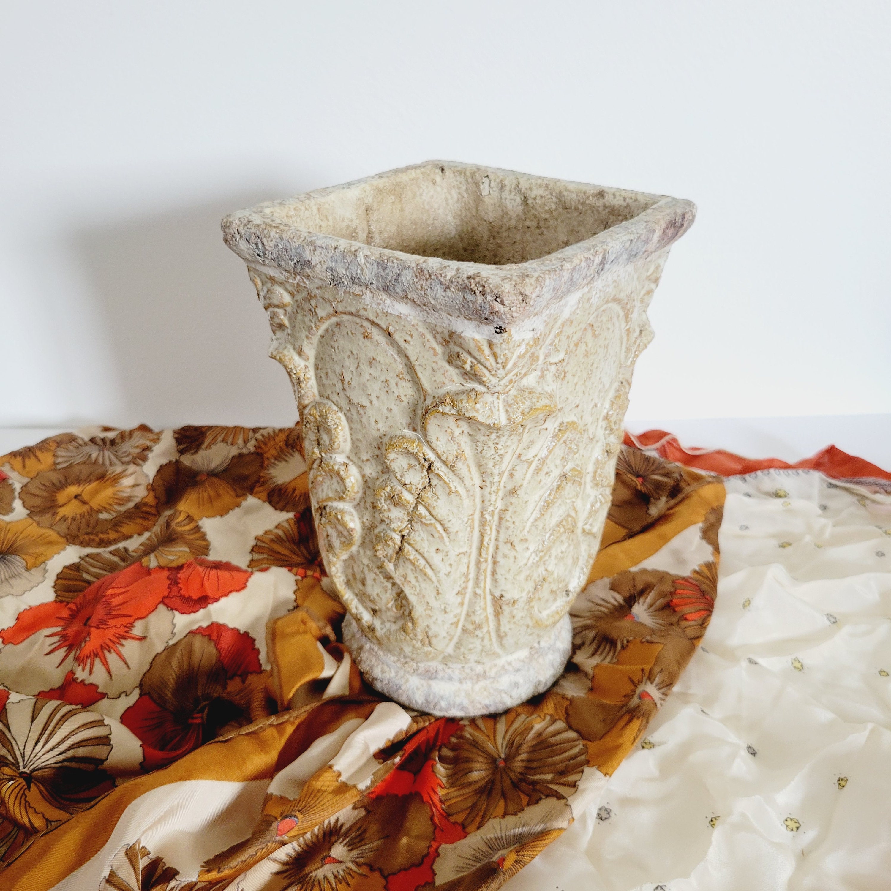 Large Cream French Provincial Concrete Planter. Regency Ornate - Etsy