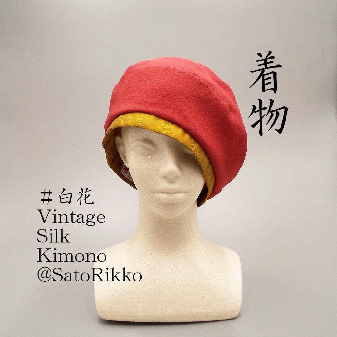 Red Silk Kimono Beret, Vintage Japanese Hat - Etsy