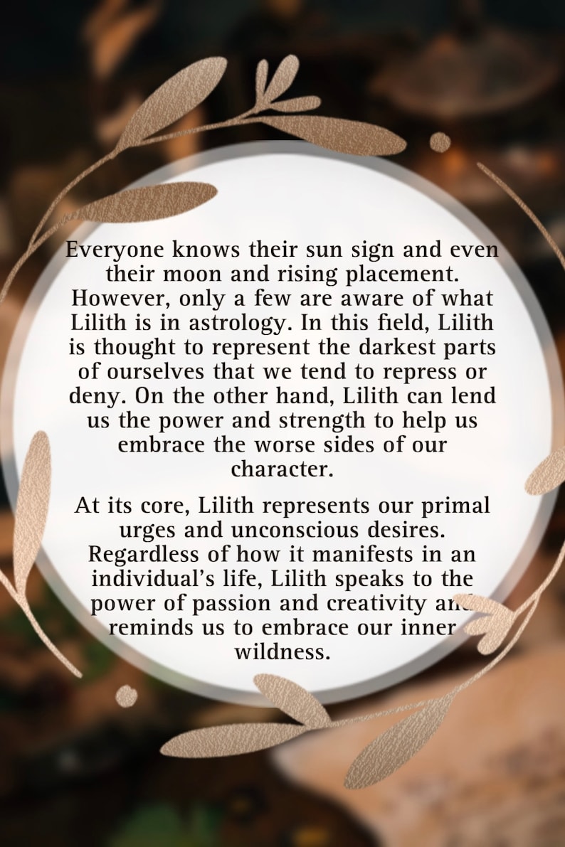 Lilith in the Natal Chart. Dark Moon Reading. Strenth & Power Deep Analysis. Astrology Birth ...