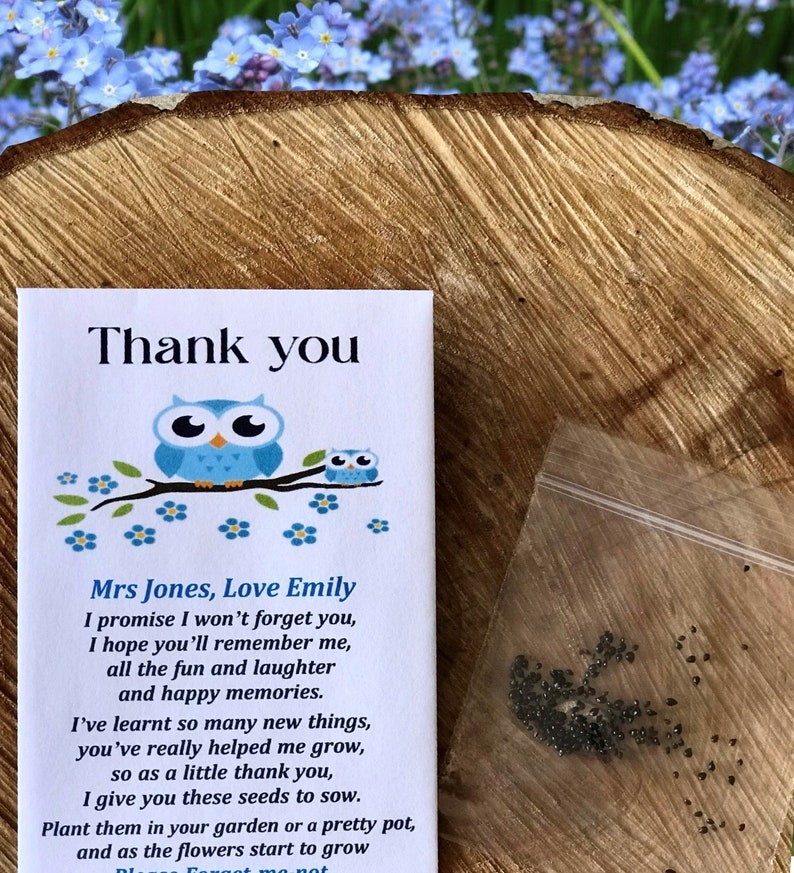 Personalised Teacher Forget Me Not Seed Gift End of Year - Etsy UK